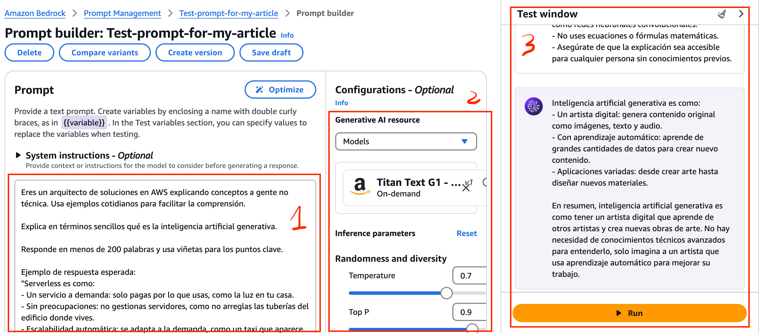 Prompts II - Domina la Gestión de Prompts en Amazon Bedrock: Versionado ...